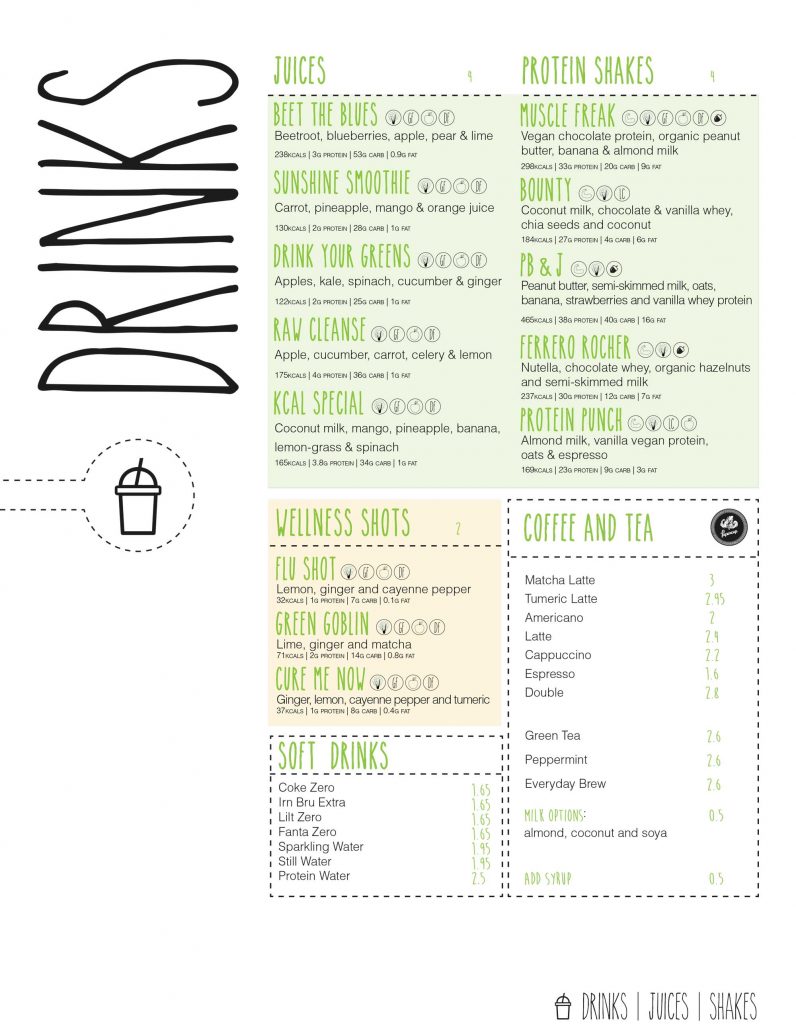 Drinks Menu – Kcal Kitchen