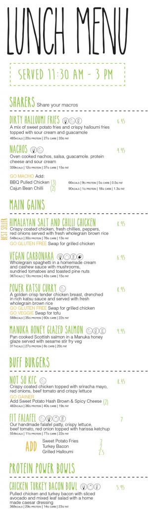 Menus - Kcal Kitchen