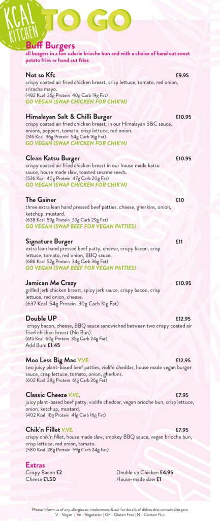 Menus – Kcal Kitchen