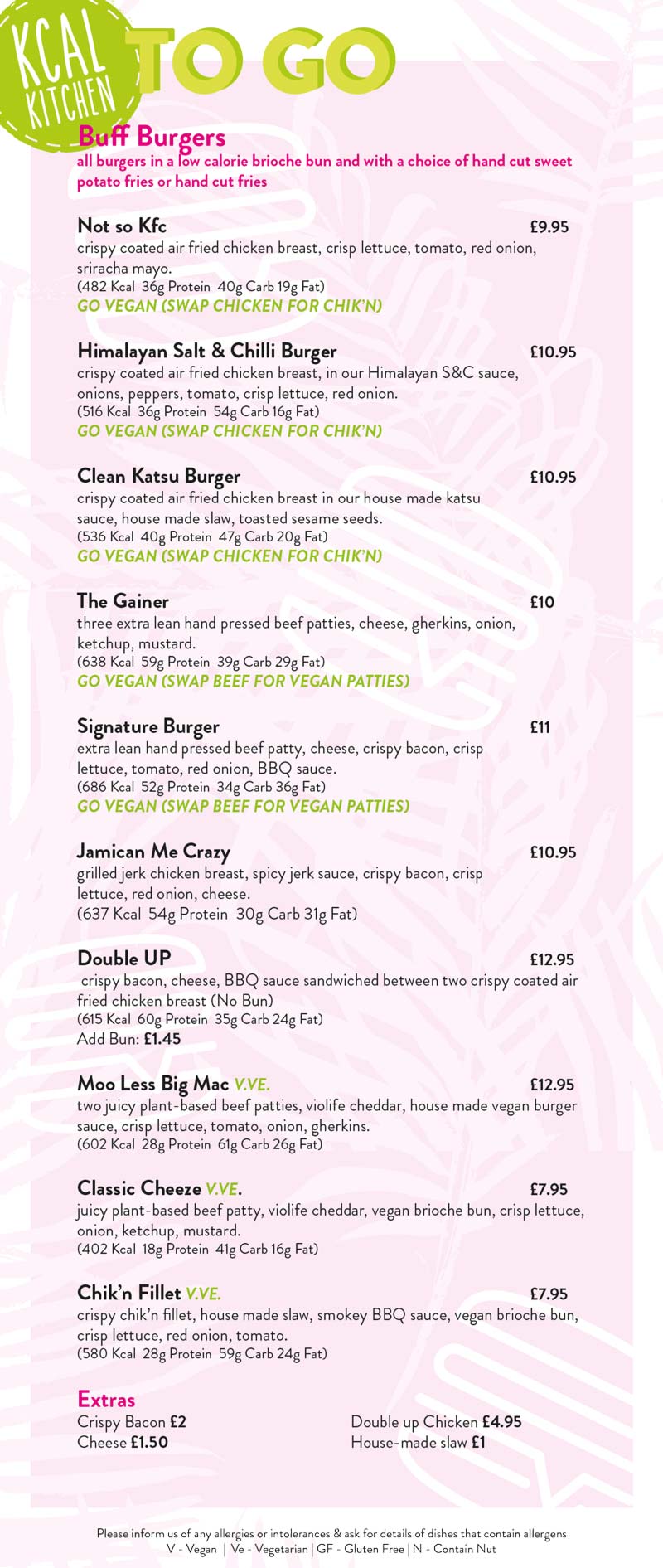 Menus – Kcal Kitchen