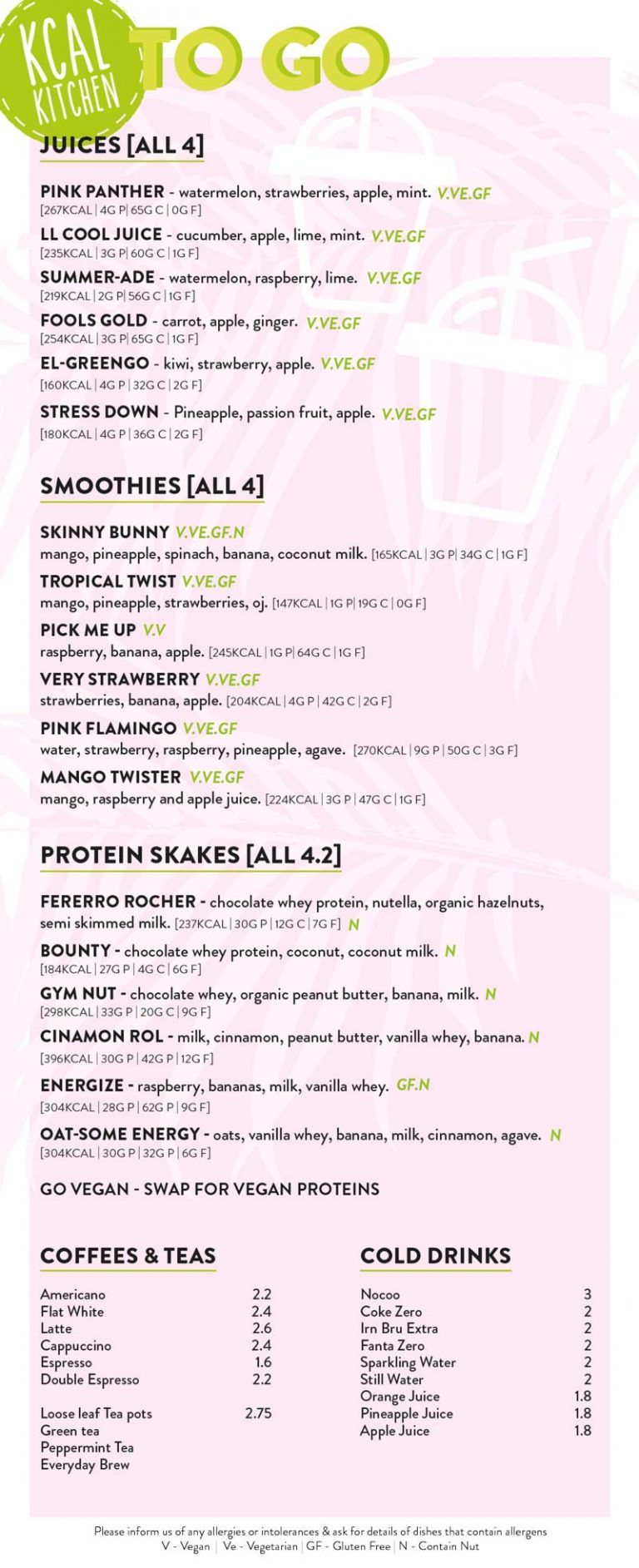 Menus – Kcal Kitchen