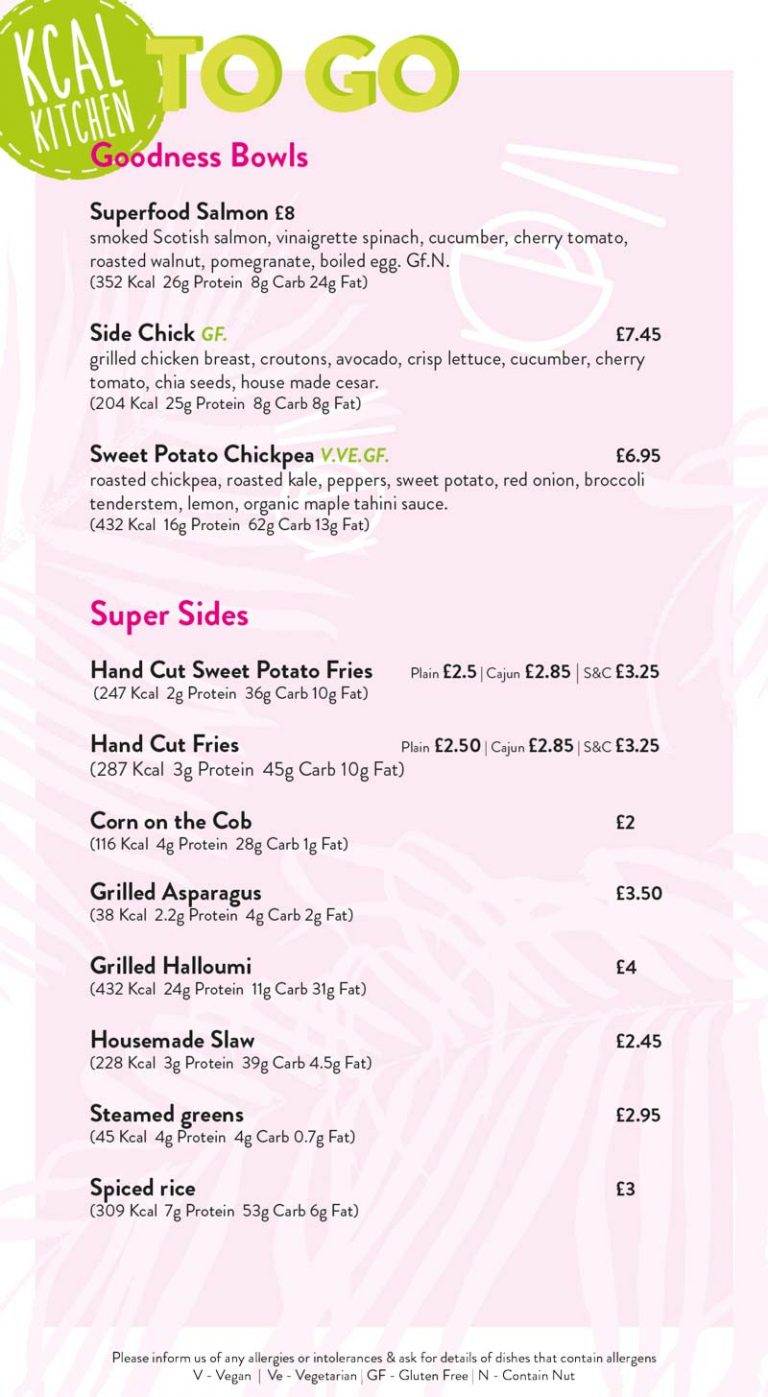 Menus – Kcal Kitchen