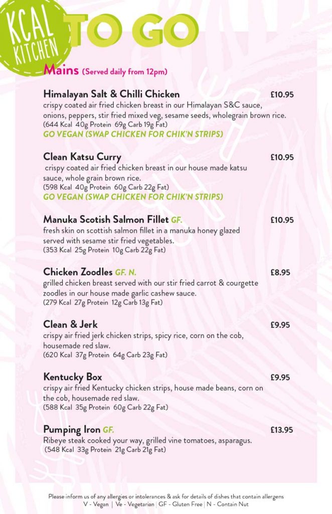 Menus – Kcal Kitchen