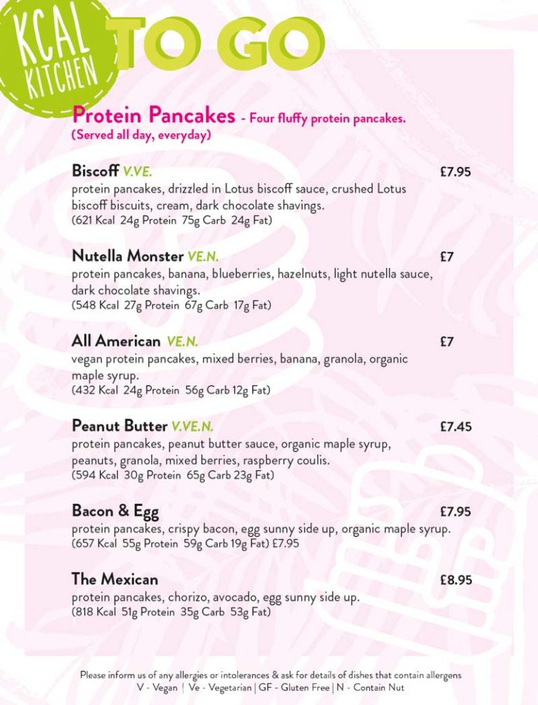 Menus – Kcal Kitchen
