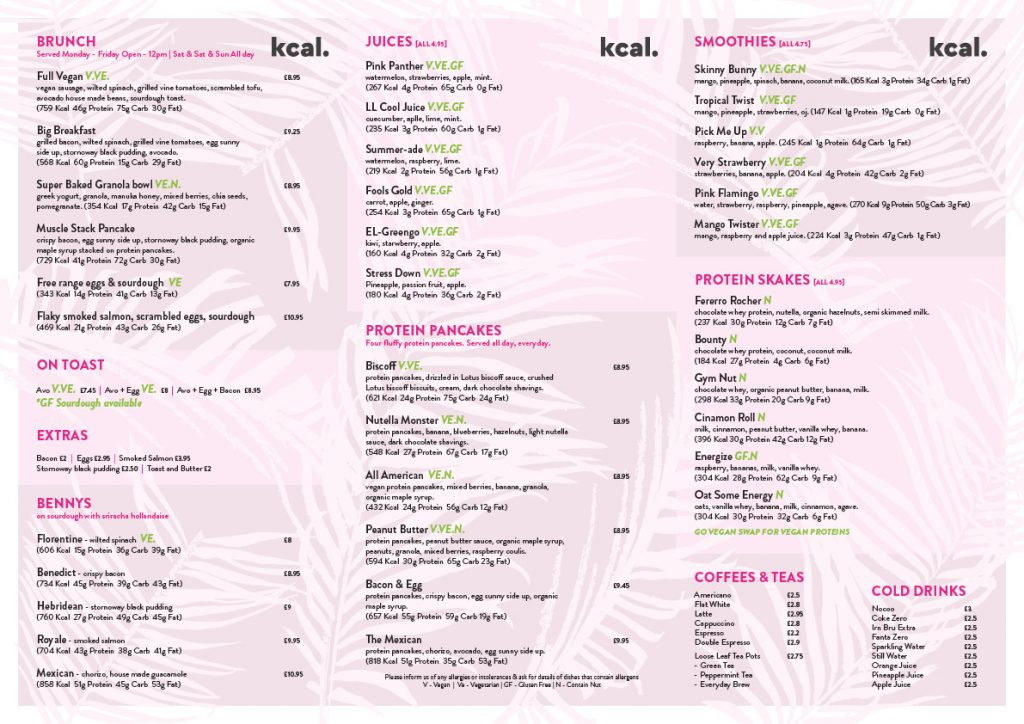 Menus – Kcal Kitchen