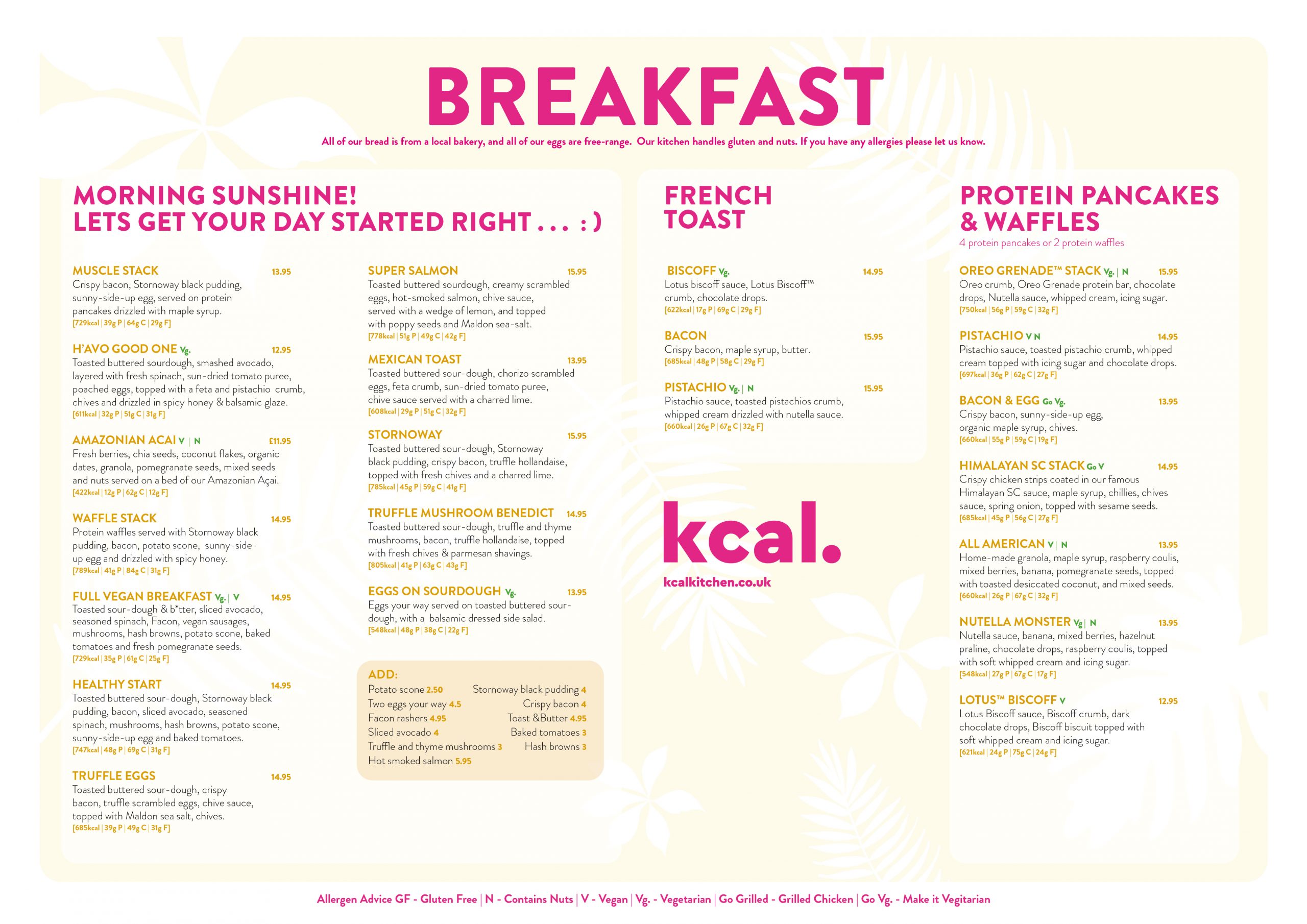 Menus – Kcal Kitchen