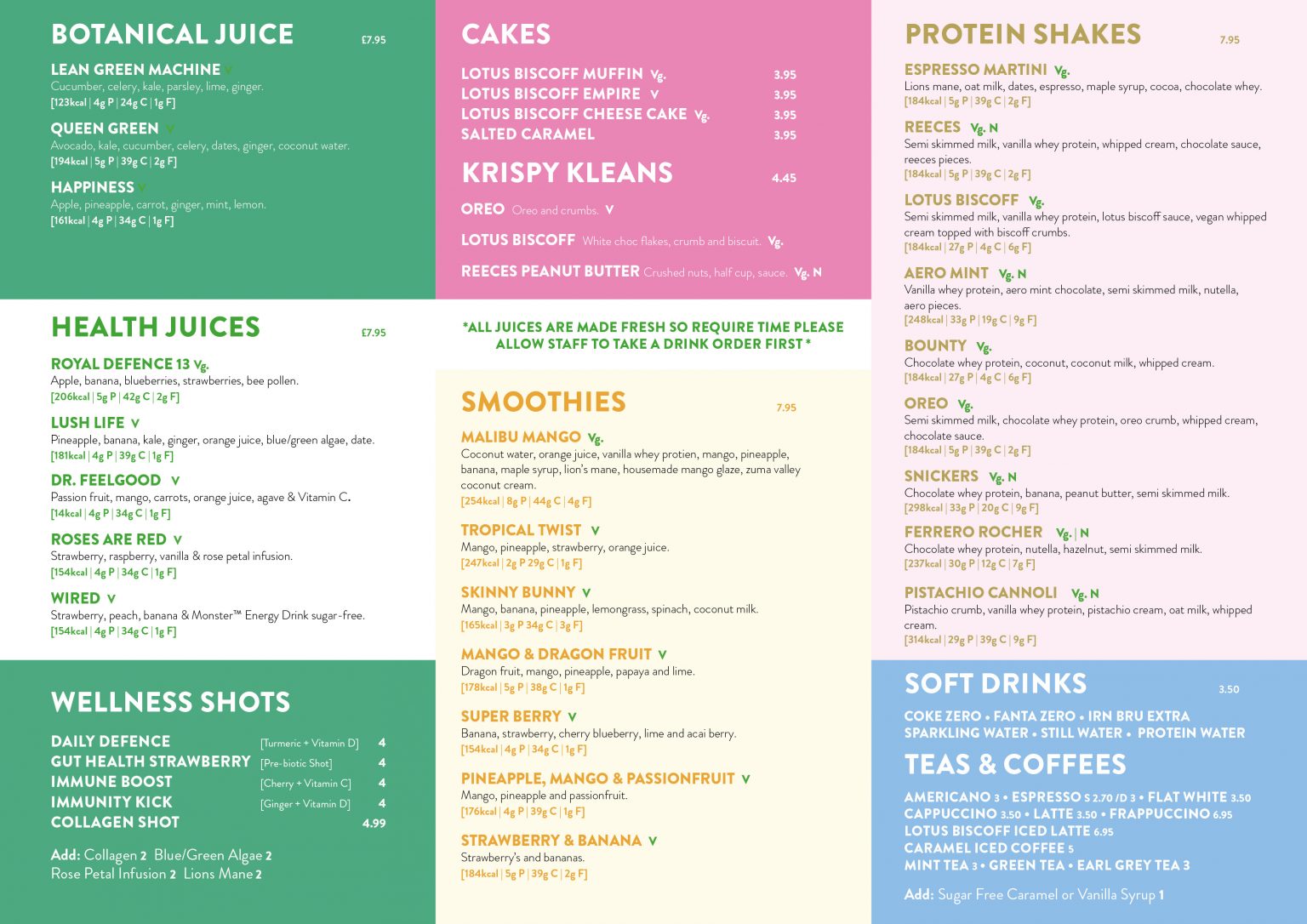 Menus – Kcal Kitchen